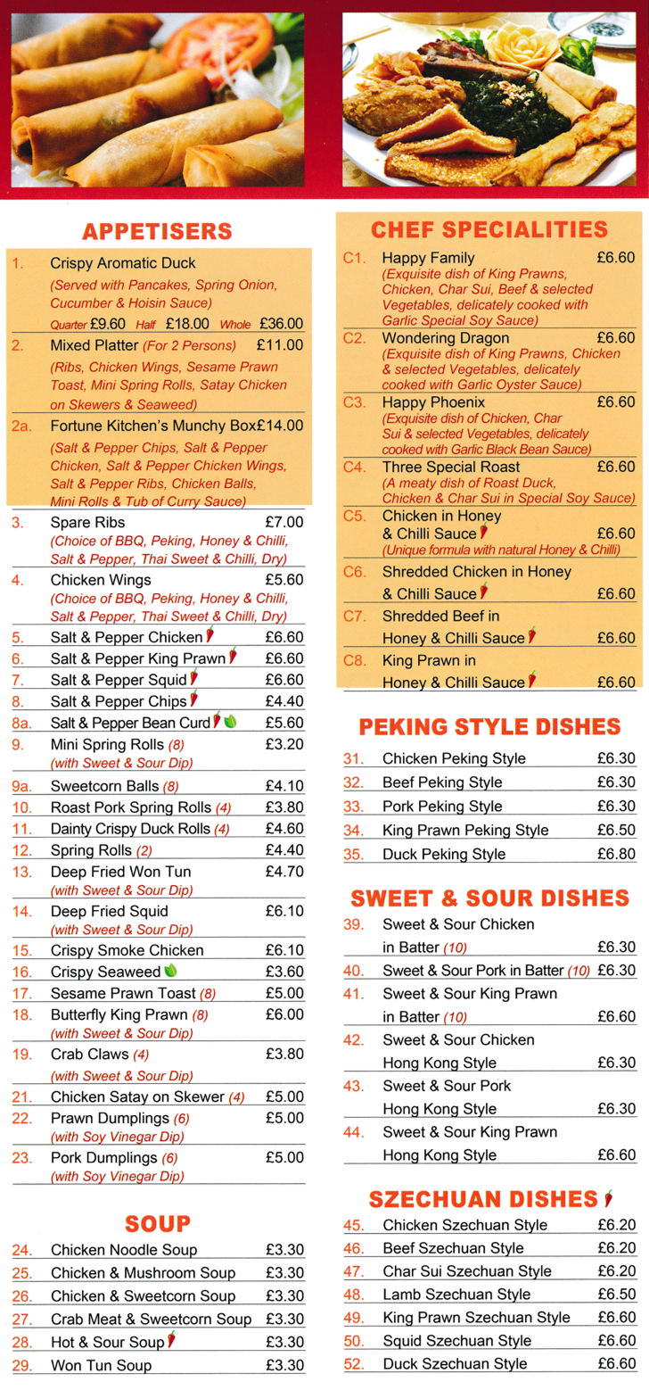 Fortune Kitchen menu; Chinese takeaway and delivery in Stapleford