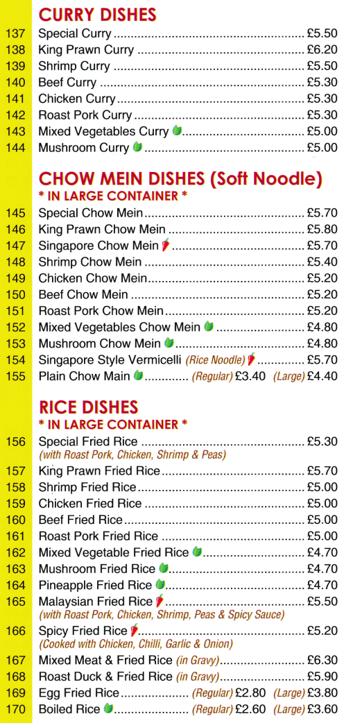 Takeaway menu for Hoi Shan in Ravenshead. Chinese food delivery