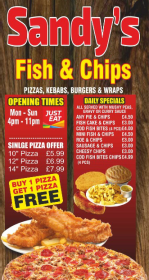 Sandys Fish & Chips in Eastwood - menu, phone number, opening hrs